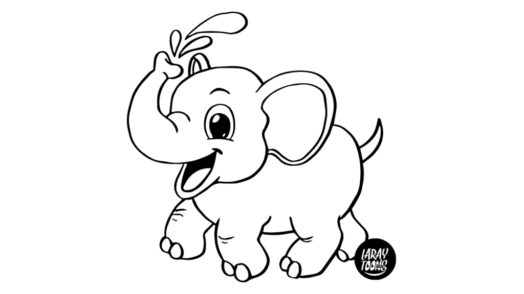 Elefante Bebé para Colorear - Dibujando con LarayToons